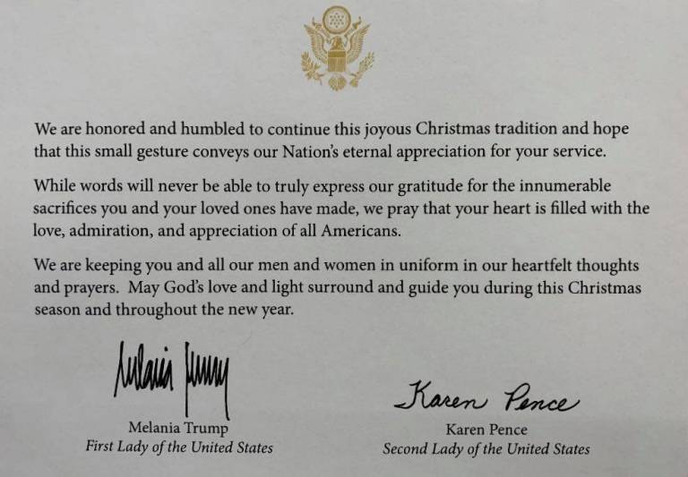 Deployed Troops Receive Cards Kits From White House