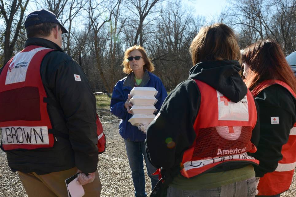 Red Cross Volunteers Help Flooding and Tornado Victims