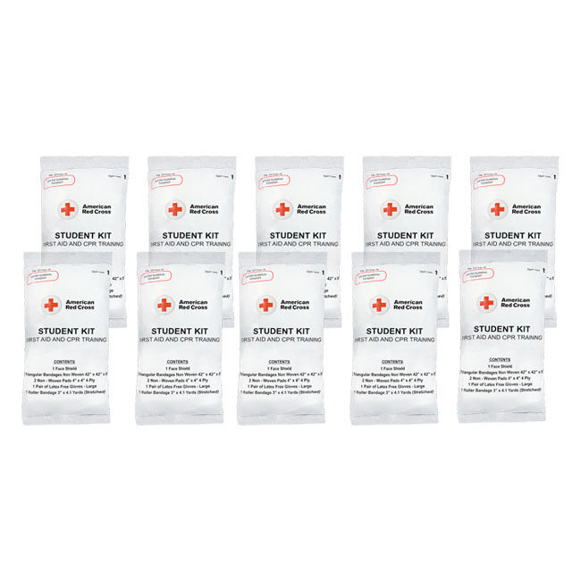 First Aid/CPR Training Kit with Triangular Bandages (10-Pack) | Red ...