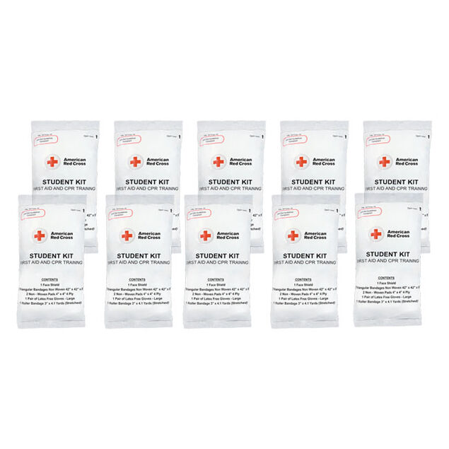 First Aid/CPR Training Kit with Triangular Bandages (10-Pack) | Red ...