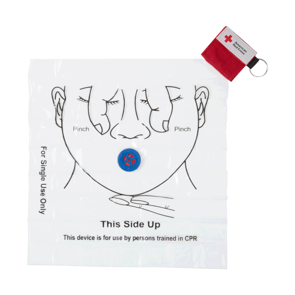 Mini CPR Keychain with 1-Way Valve Face Shield | Red Cross Store