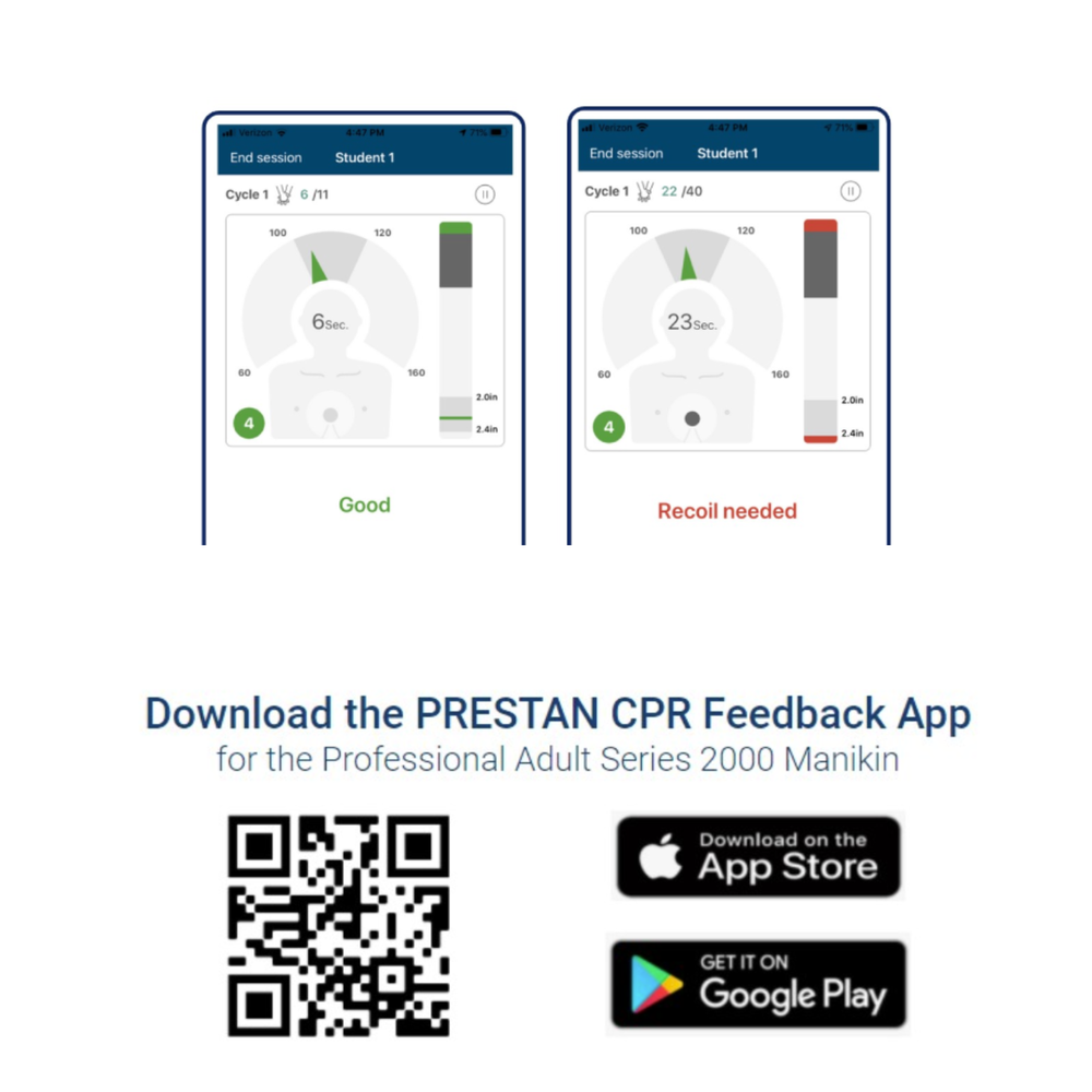 Prestan Adult CPR Manikin with Bluetooth™ Feedback App | Red Cross Store