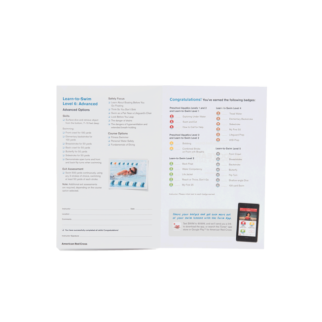 Swim Lessons Achievement Booklet (Pk/50) | Red Cross Store